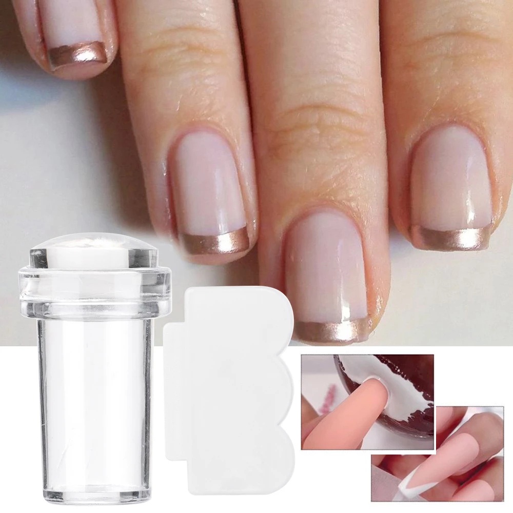 Transparent Jelly Nail Stamper Scraper Set /Silicone Stamp Mold French ...
