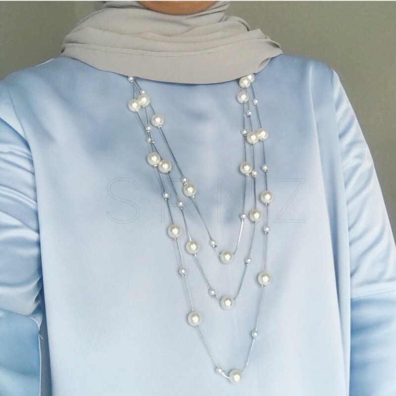 🇲🇾READY STOCK🇲🇾 NCK 021 3 LAYERS EXCLUSIVE PEARL NECKLACE RANTAI PEARL RANTAI MUTIARA RANTAI ...
