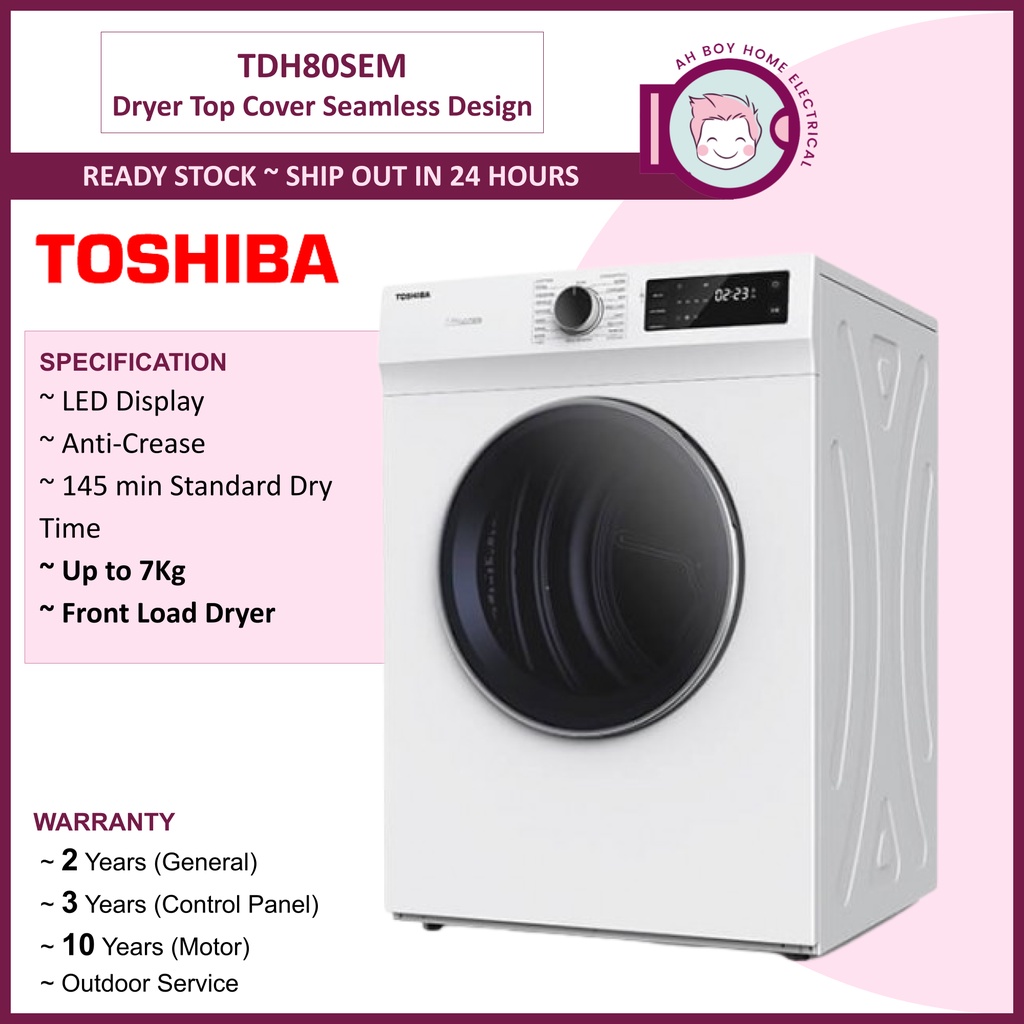 Toshiba H80SE Midea MD-7388 MD-100A70 7KG Vented Clothes Dryer Machine ...