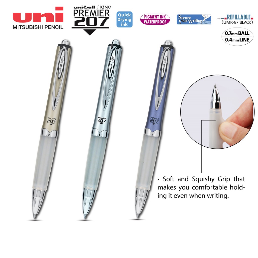 【Uni】Uni-ball Signo Premier 207 Gel Ink Pen 0.7mm UMN-207GG #CLEARANCE ...