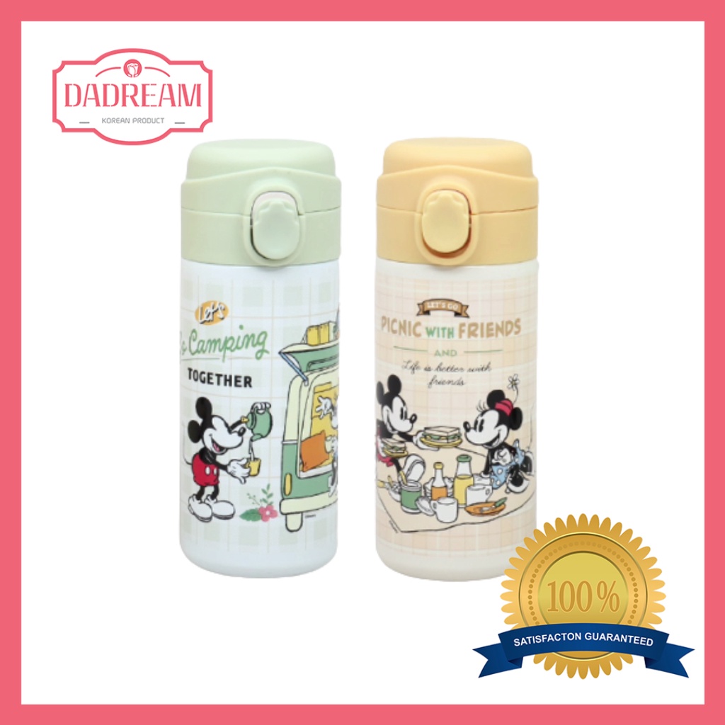 [Daiso Korea X Disney] Mickey Mouse and Friends One Touch Stainless Steel Tumbler 300mL, Mickey ...