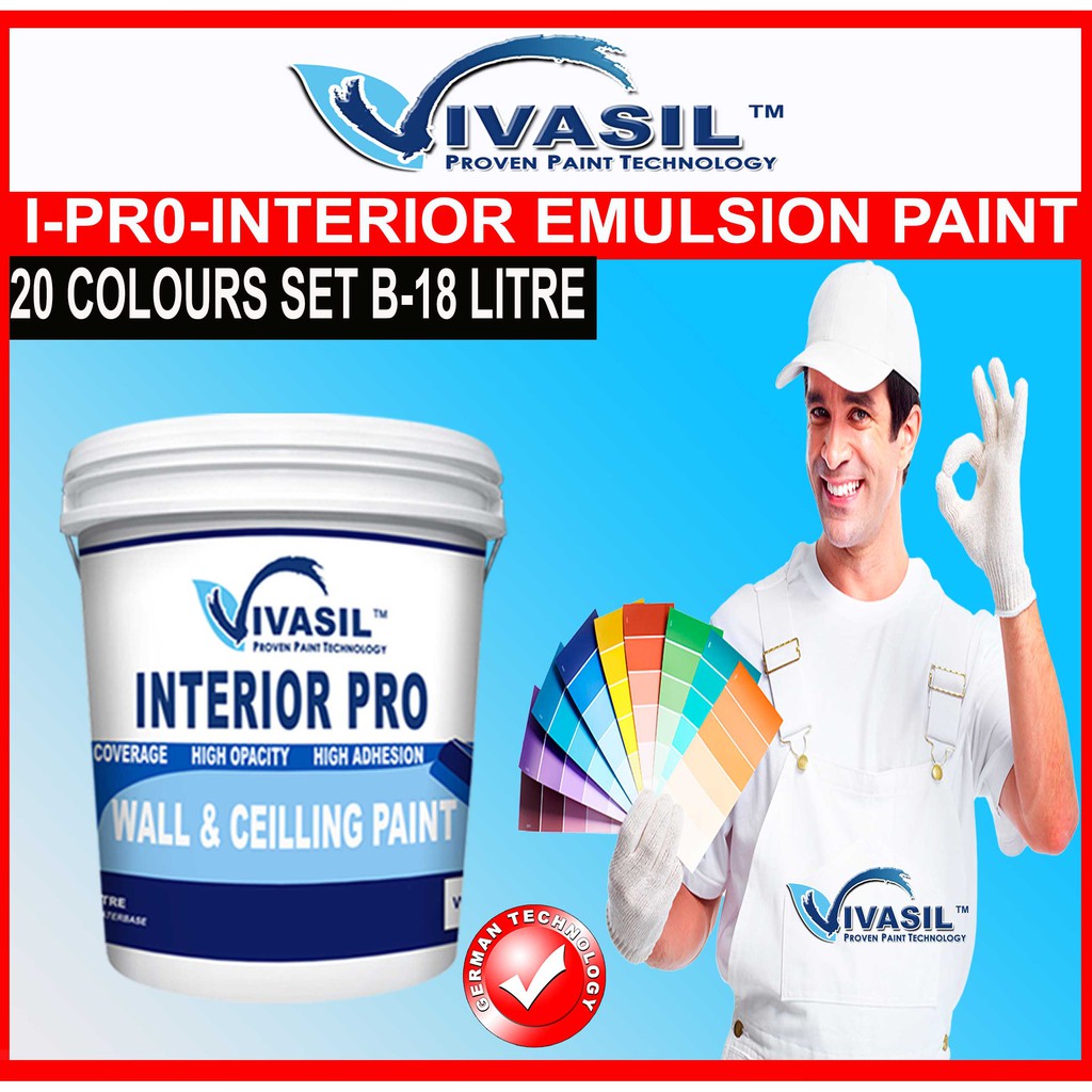 18L-B-20 COLOURS-VIVASIL INTERIOR PRO-WALL PAINT FOR INTERIOR-EMULSION ...