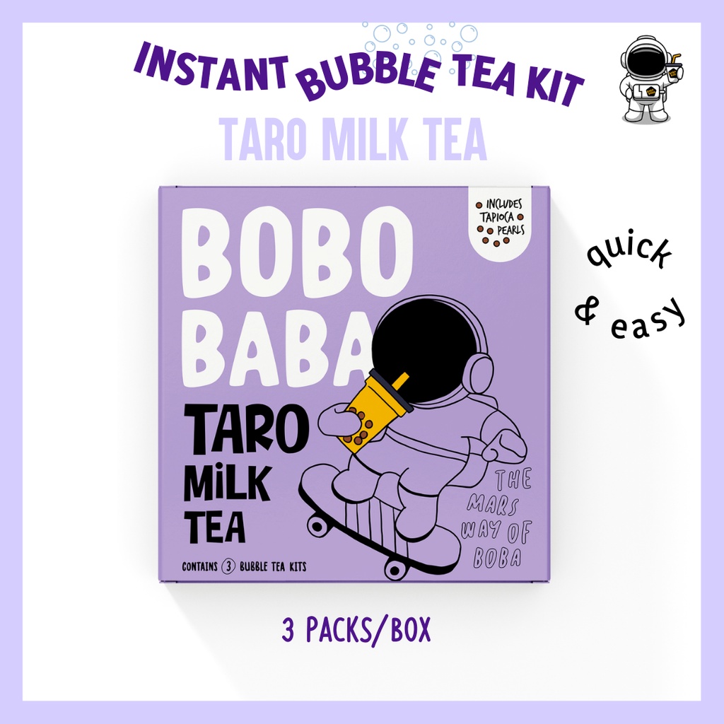 BOBOBABA Taro Milk Tea - Instant DIY Bubble Tea Kit (3packs/Box ...