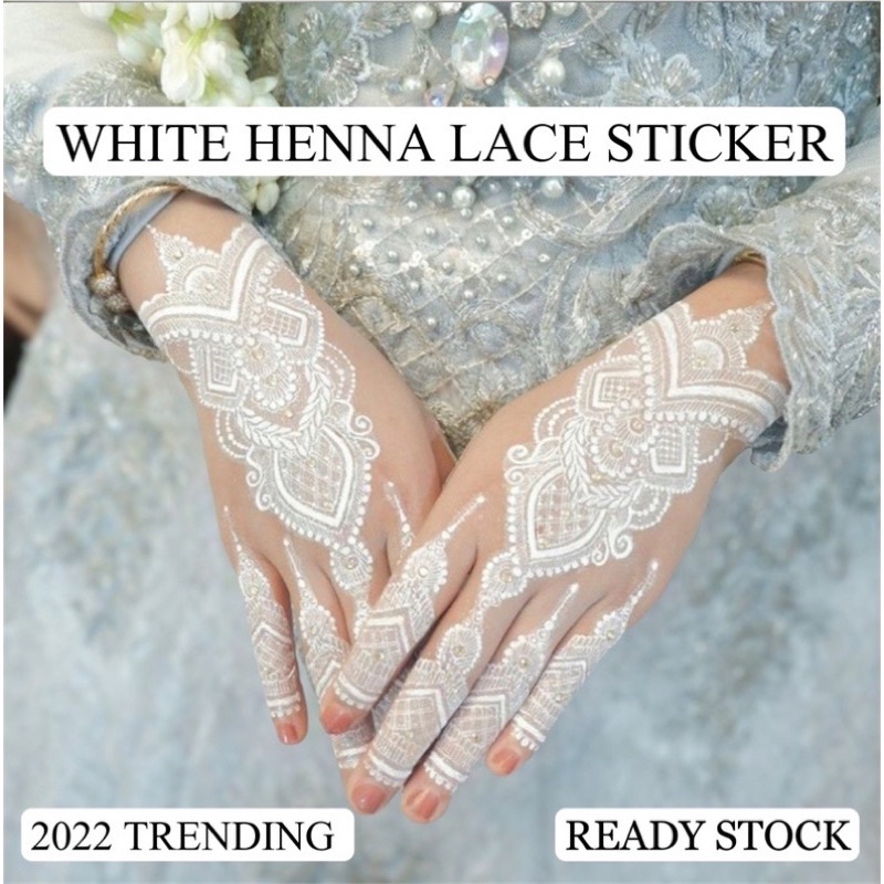 STICKER WHITE HENNA FREE GLUE DIAMOND GLITTERS POWDERSTICKER INAI PUTIH ...