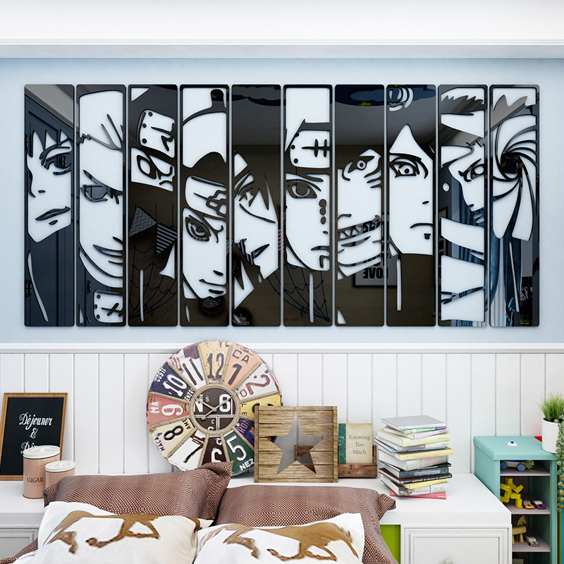 Naruto Acrylic Stickers Anime 3D Wall Stickers Wall Decoration Stickers ...