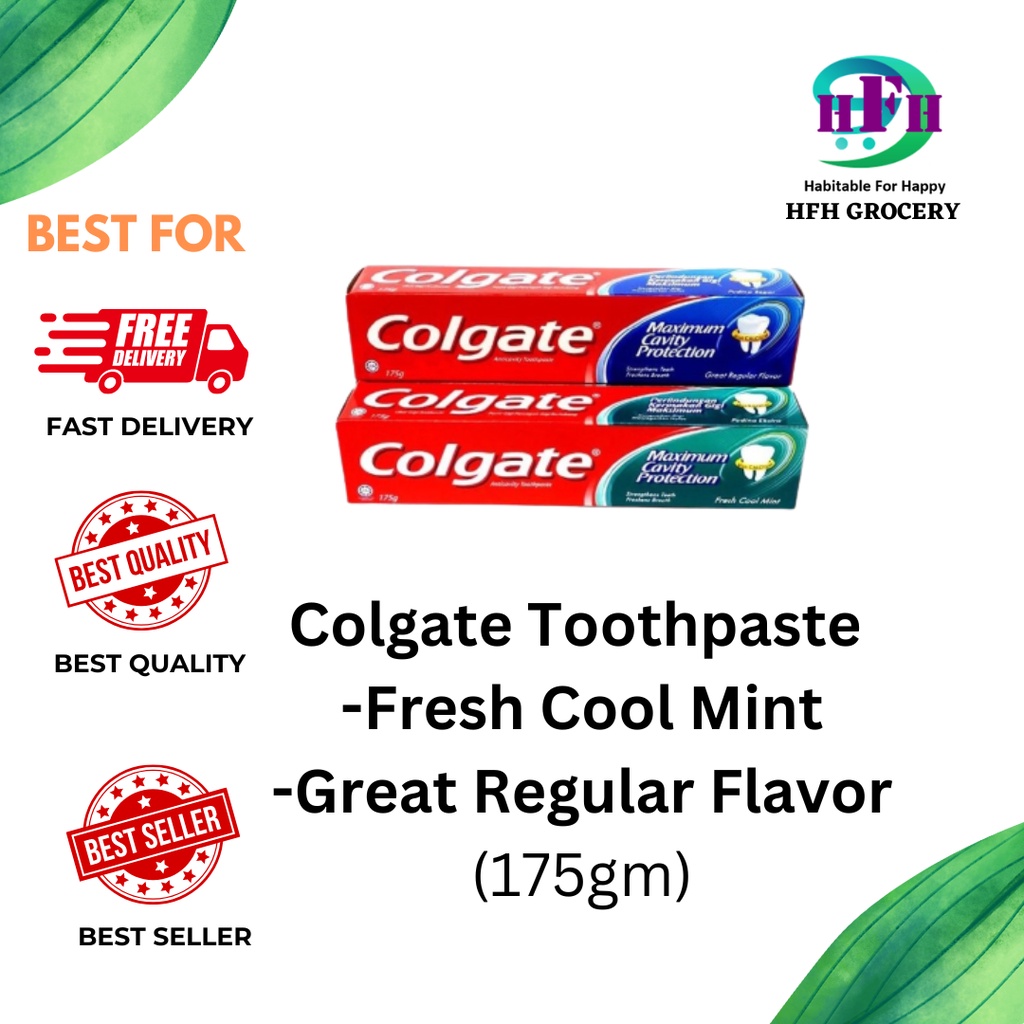 🔥 Colgate Toothpaste - Fresh Cool Mint/Great Regular Flavor (175gm ...
