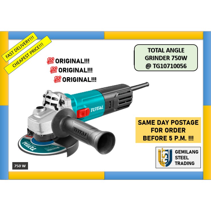 🔥READY STOCK🔥 1PCS TOTAL ANGLE GRINDER 750W - TG10710056 (MESIN CANAI MURAH) | Shopee Malaysia