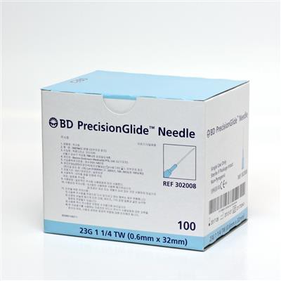BD PRECISIONGLIDE NEEDLE 23G x 1 1/4" (0.6MM x 32MM) 100'S (EXP: 05/ ...
