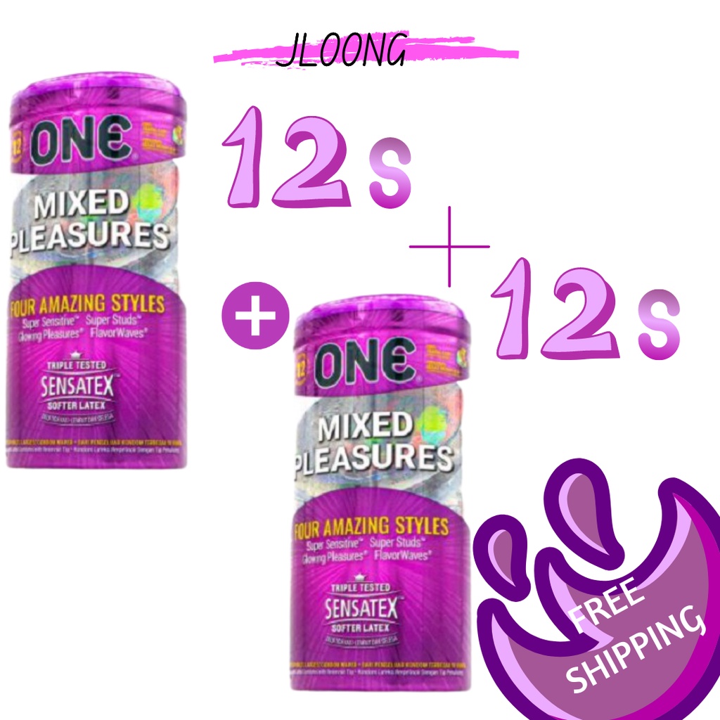 【Buy 1 Free 1】ONE Condoms Mixed Pleasures 24pcs Kondom SHL Ready Stock ...
