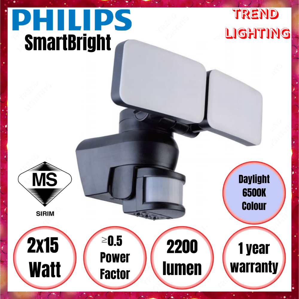 Philips BWS220 Smart Bright LED PIR Motion Sensor twin spot led ...