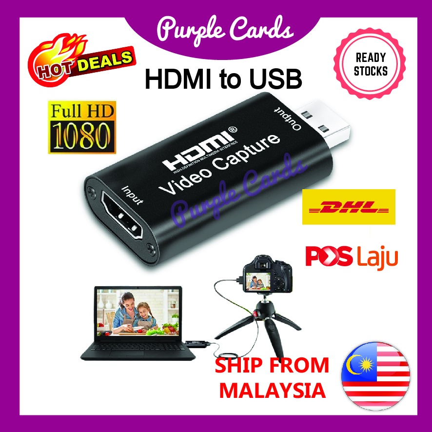 HDMI Video Capture Card / HDMI to USB / DSLR Camera Live Streaming ...