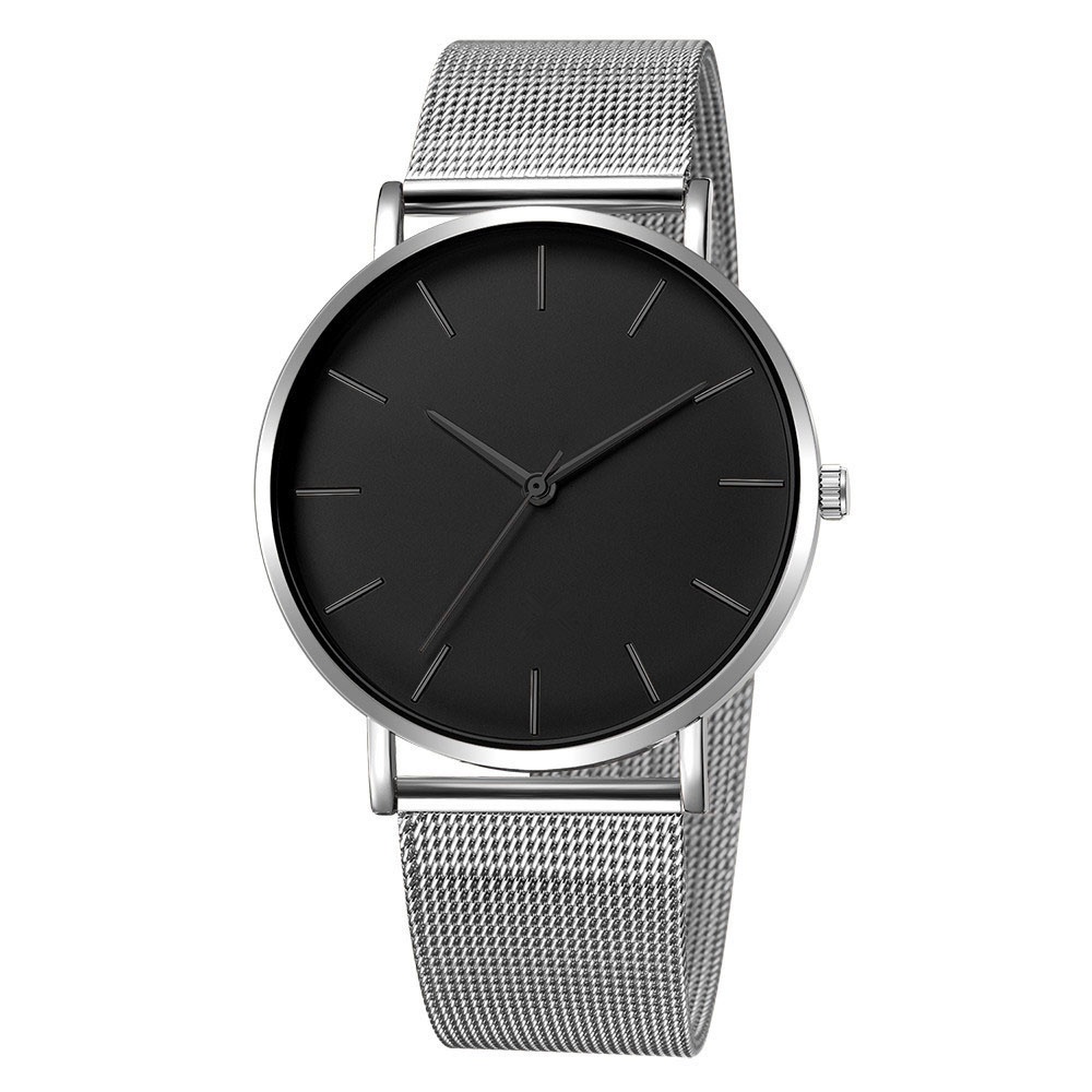 Fashion Men's Watch Ultra-thin Stainless Steel & Nylon & Leather Band ...