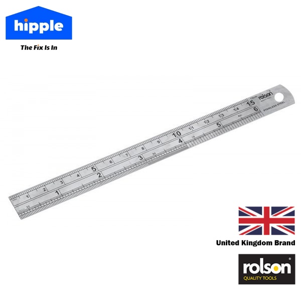 Rolson Stainless Steel Ruler (150mm x 6”) 50822 | Shopee Malaysia
