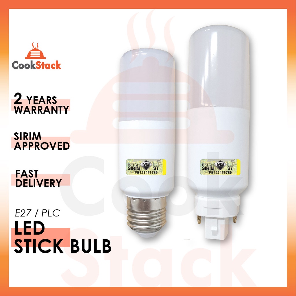 CS_ LED Stick Bulb E27 PLC 9W 10W 11W 13W Energy Saving Mentol Lampu ...