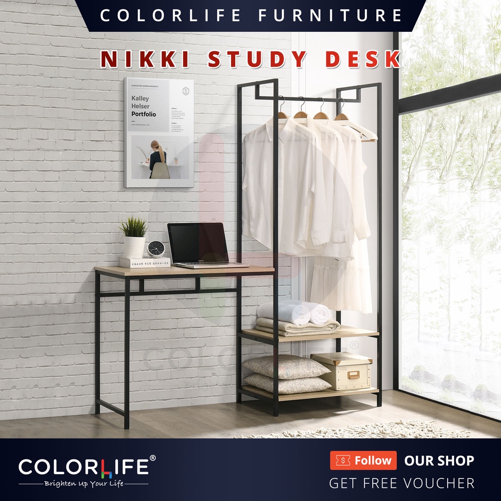 Color Life Nikki Study Desk With Wardrobe / Computer Table With ...