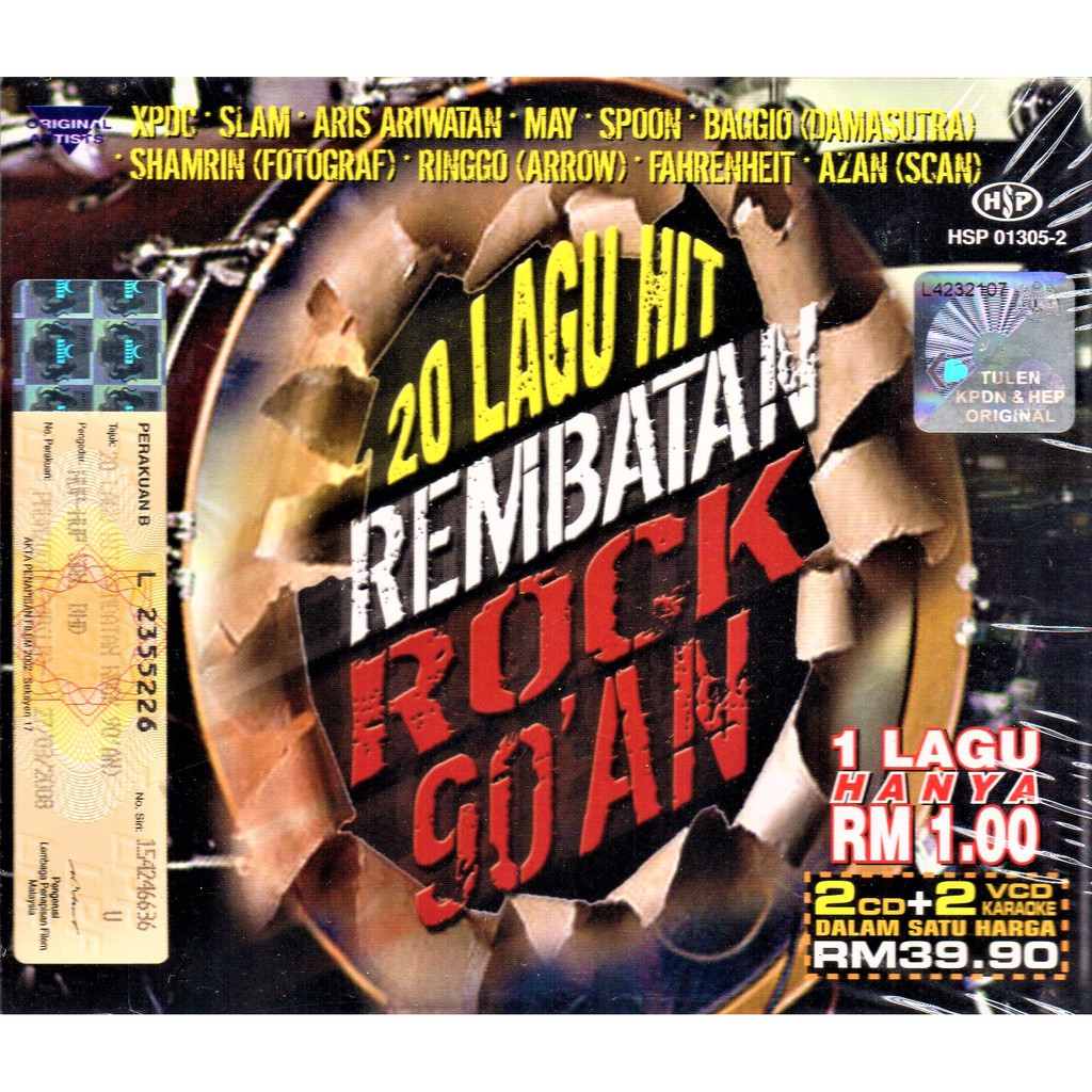 Various - 20 Lagu Hit Rembatan Rock 90'an ( 2 CD + KARAOKE 2 VCD ...