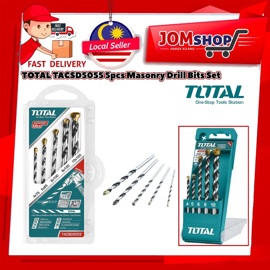 Total TACSD5055 Heavy Duty Mansory Concrete Drill MASONRY DRILL BIT ...