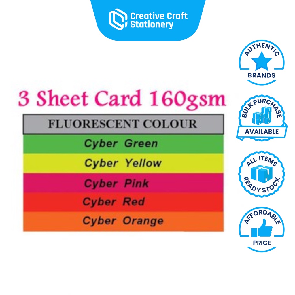 A4 Diamond Card 160gsm 100sht (Flou Colour) / 160g Flourescent Color ...