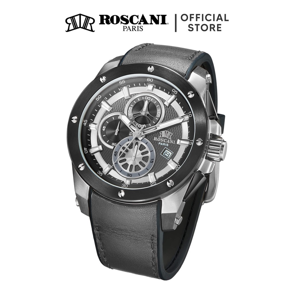 Roscani Paul 988 Leather Men Watch - Chronograph + WR10ATM | Analog ...