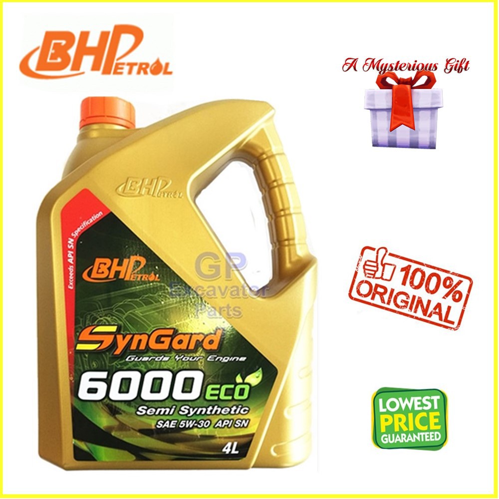 (100% Original)BHP SynGard 6000 ECO Engine Oil(Semi Synthetic) SAE 5W ...