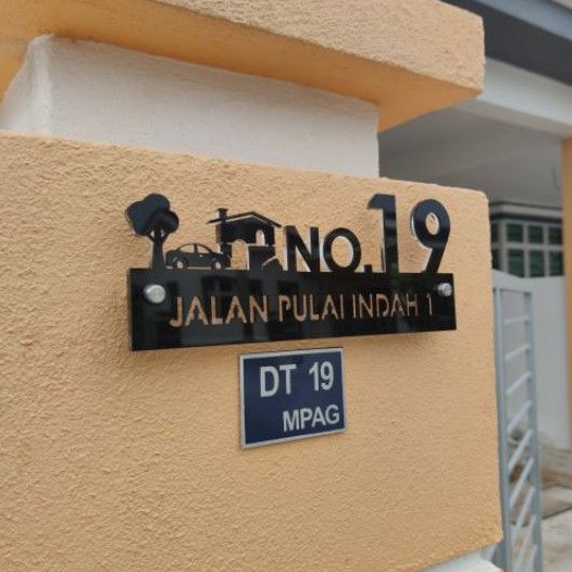 Modern Plat Number Rumah Free 2 Alluminium Skru Stand Off | Shopee Malaysia