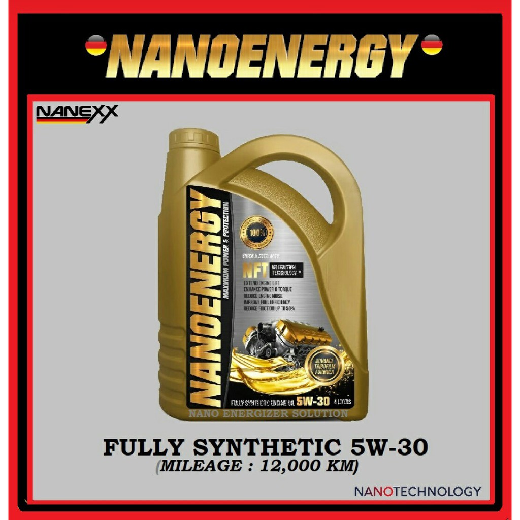 Nano Energy Engine Oil Fully Synthetic Gold 5W-30 12,000KM MIleage ...