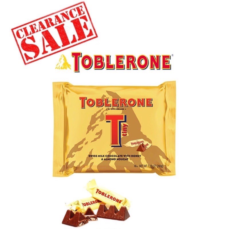 Toblerone Tiny Swiss Milk Chocolate with Honey & Almond Nougat 200G ...