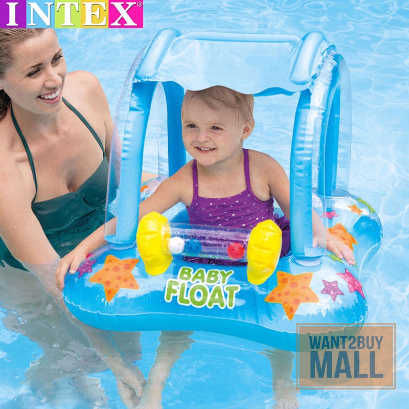 🇲🇾 INTEX Inflatable Baby Float Swimming Ring Punching Boxing Cartoon ...