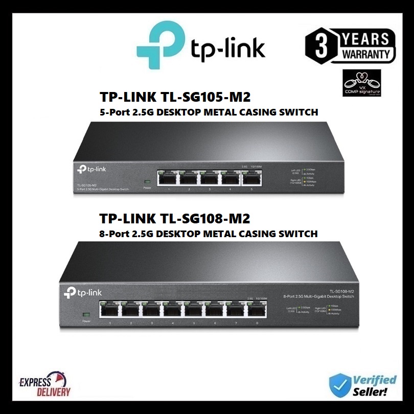 TP-LINK TL-SG105-M2 / TL-SG108-M2 5/8-Port 2.5G DESKTOP METAL CASING ...