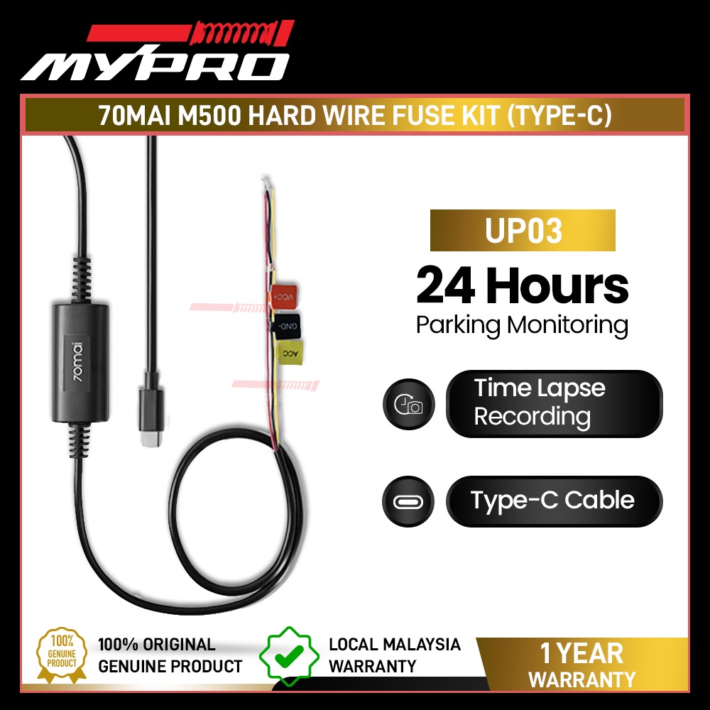 70mai Hard Wire Fuse Kit (Type-C) For M500 Only | Shopee Malaysia