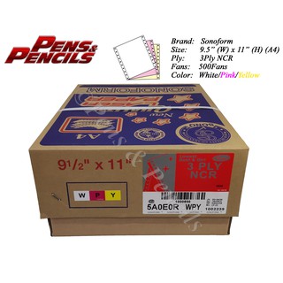 Computer Form NCR Paper 9.5'' X 11'' / A4 - 3Ply 500 Fans / 3Ply 500 ...