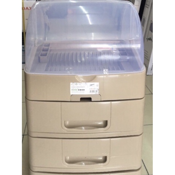 CENTURY RAK PINGGAN BERTUTUP / Dish Drainer 3 tier with drawer and cover /Dish Drainer/Dish Rak ...