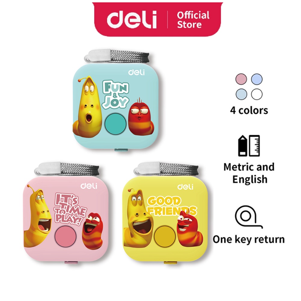 Deli Ruler Larva Series Measuring Tape Automatic Lock System Rounded ...