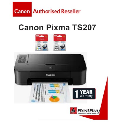 Canon Pixma TS207 Single Funtion Stylish And Compact Printer (Print ...