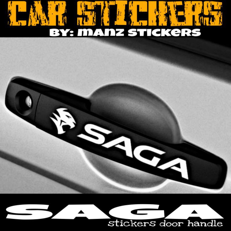 [24 HOURS SHIP] STIKER KERETA SAGA DOOR HANDLE 4PCS 1 SET/ CAR STICKER ...
