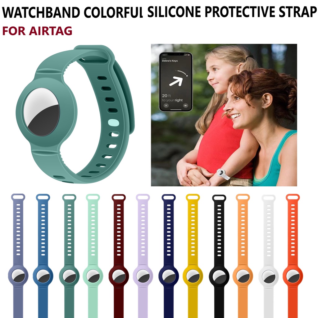 Ready Stock] AirTag Colorful Silicone Case Strap Bracelet for ...