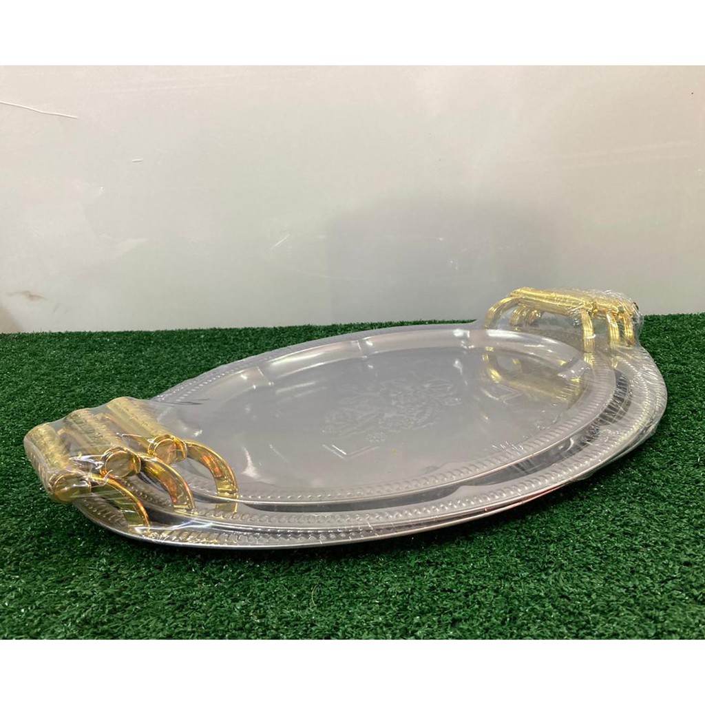 3Pc Silver Plated Round Tray, Dessert Tray, Cake Plate, Home Decoration ...