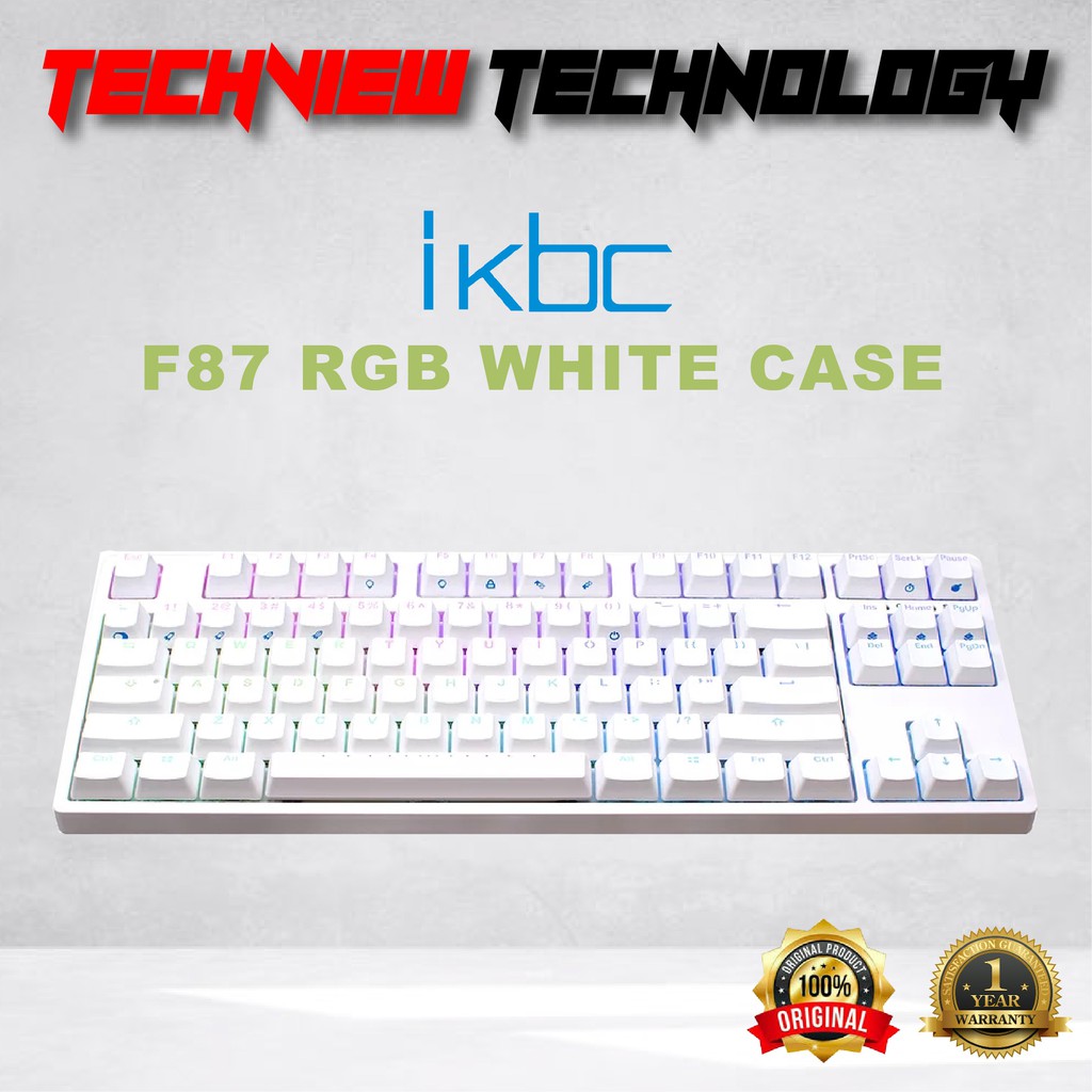 IKBC F87 RGB WHITE CASE BLUE SWITCH MECHANICAL KEYBOARD | Shopee Malaysia