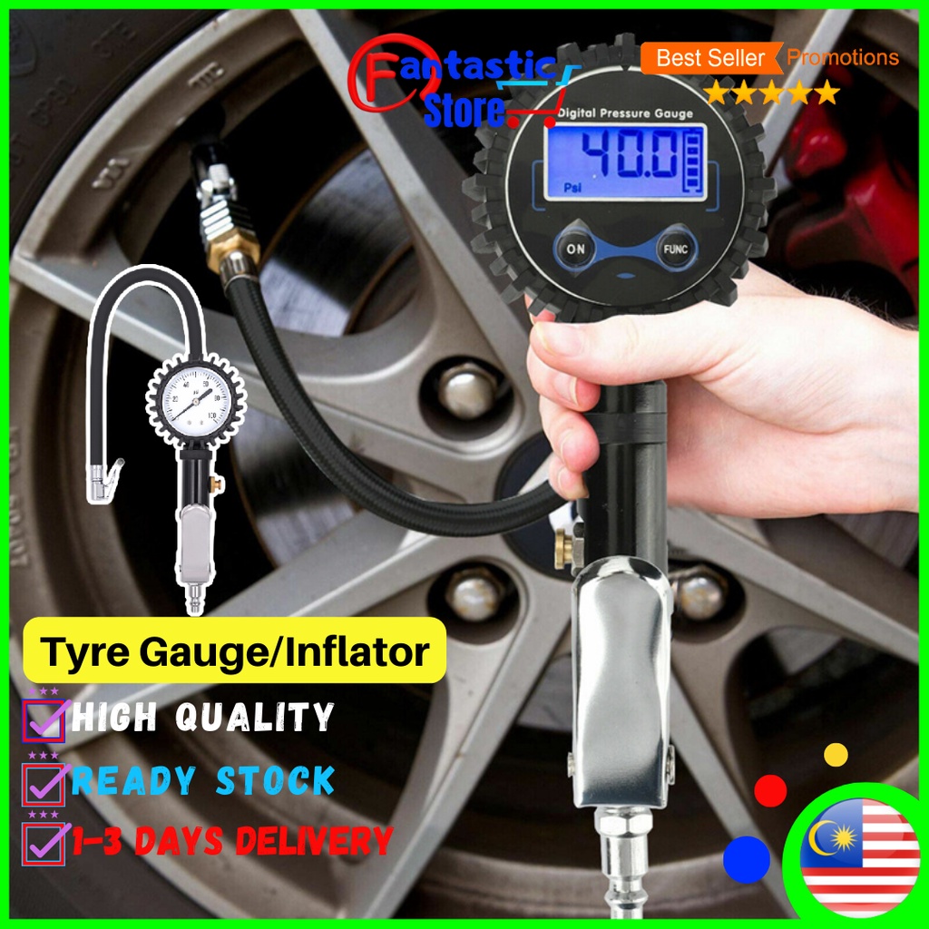Tyre tire pressure gauge tyre pressure Check angin tAyar kepala pam ...