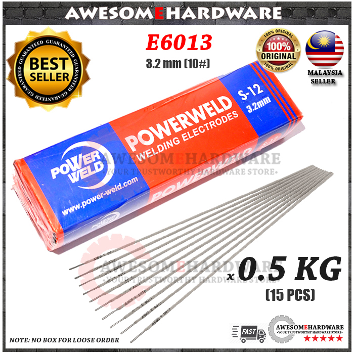 (0.5KG 15PCS) 3.2MM 10# POWERWELD S-12 S12 E6013 3.2MM WELDING ROD ELECTRODE | Shopee Malaysia