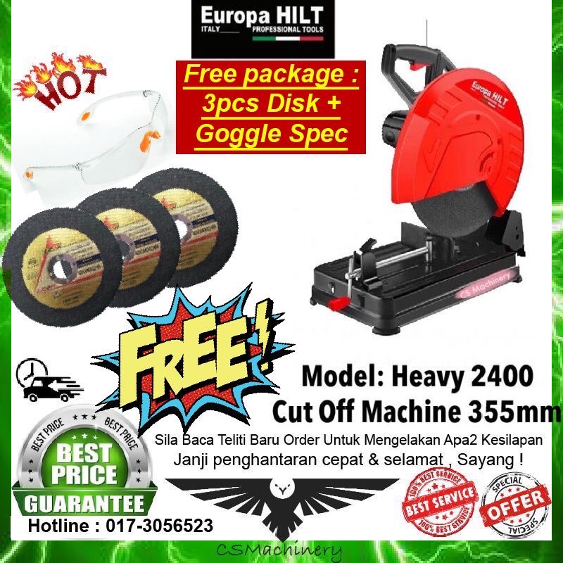 Europa Hilt Heavy 2400 14” Heavy Duty Cut Off Machine 355mm , Mesin ...