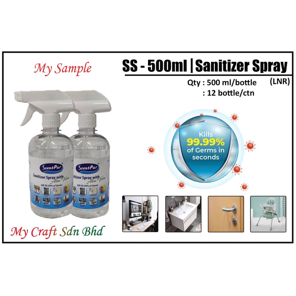 [Ready Stock] 500ml Sanitizer Spray | Hand Sanitizer | No Wash Anti ...