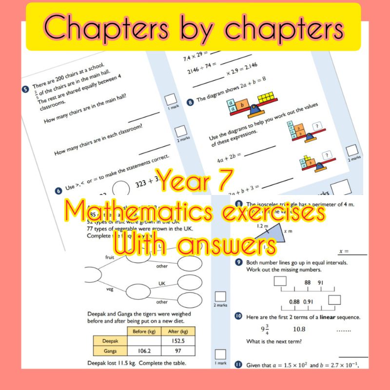 🌈[IGCSE EXERCISES] IGCSE Year 7 Mathematics Exercises (15 sets; 1set= 1 ...