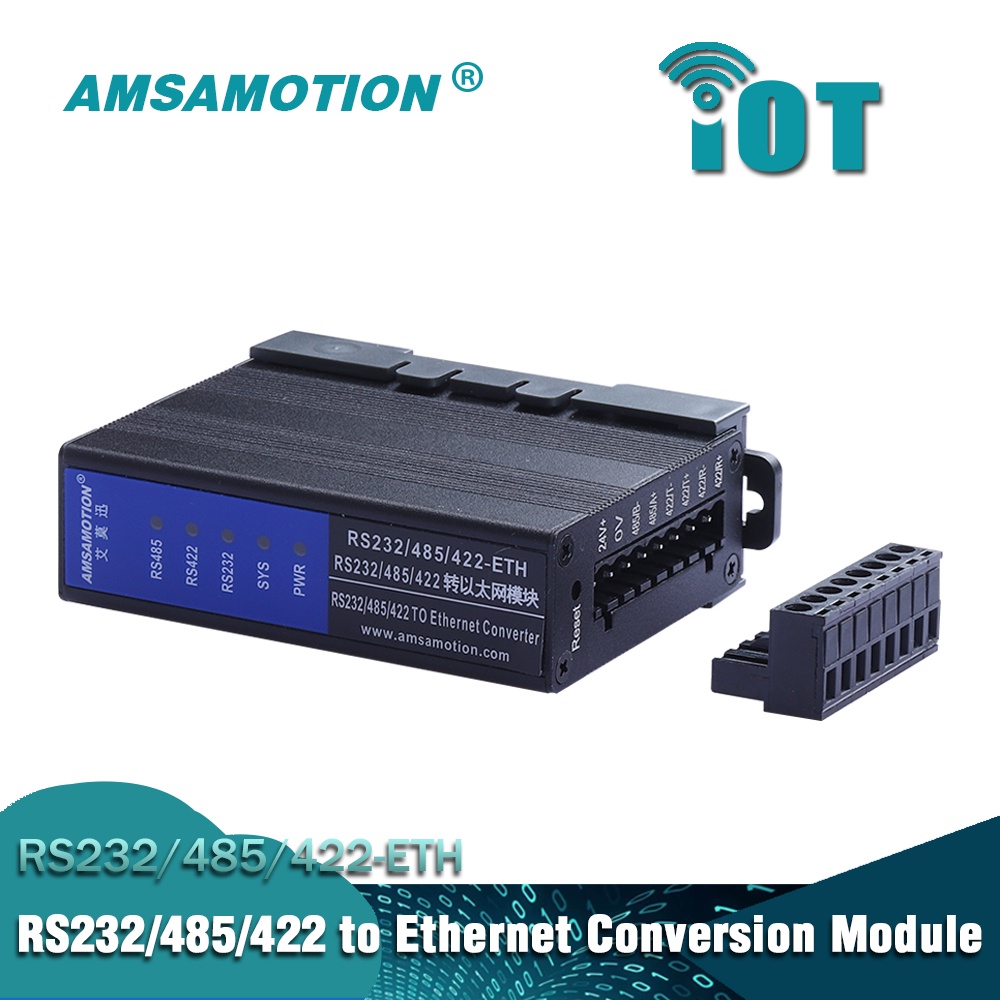 Din Rail RS232 RS485 RS422 to Ethernet Serial Server Module ETH Converter 232-485-422-ETH Signal ...