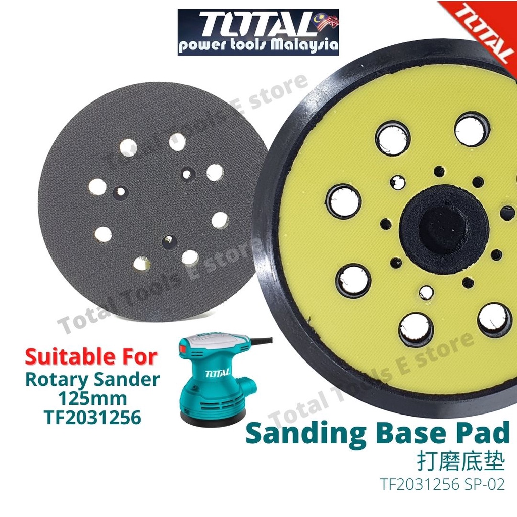 TOTAL Rotary Sander TF2031256 Replacement Part Sanding Base Pad (125mm ...