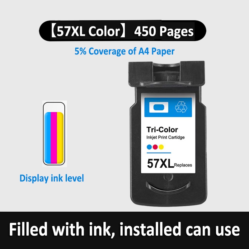 Canon PG 47, PG47, PG-47 or cl57, cl-57 refillable ink Cartridge for ...