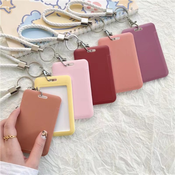 Ins solid color card holder student card cover card company conference ...