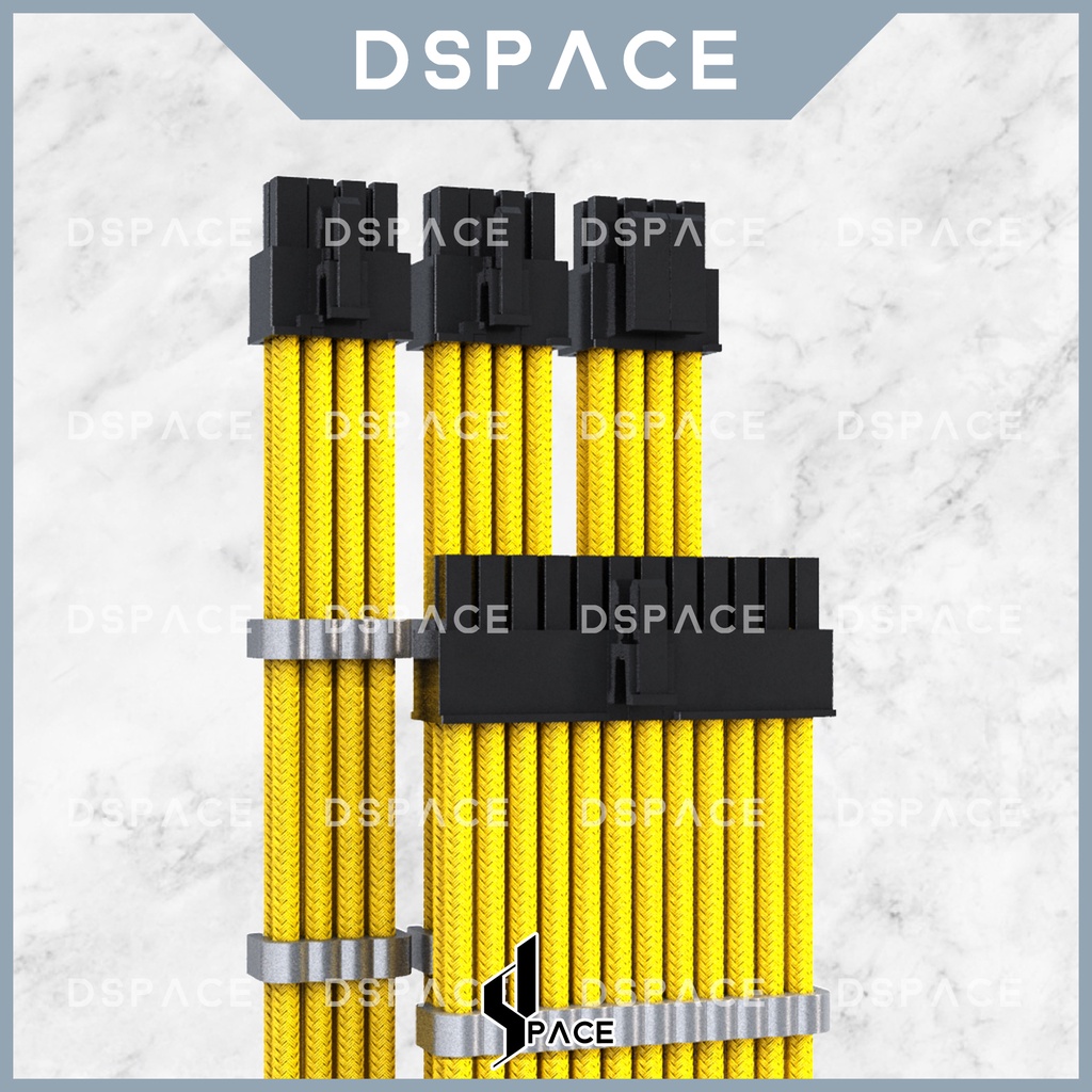 DSPACE MESH-X PSU Yellow Premium Sleeve Braided Extension Custom Cable ...