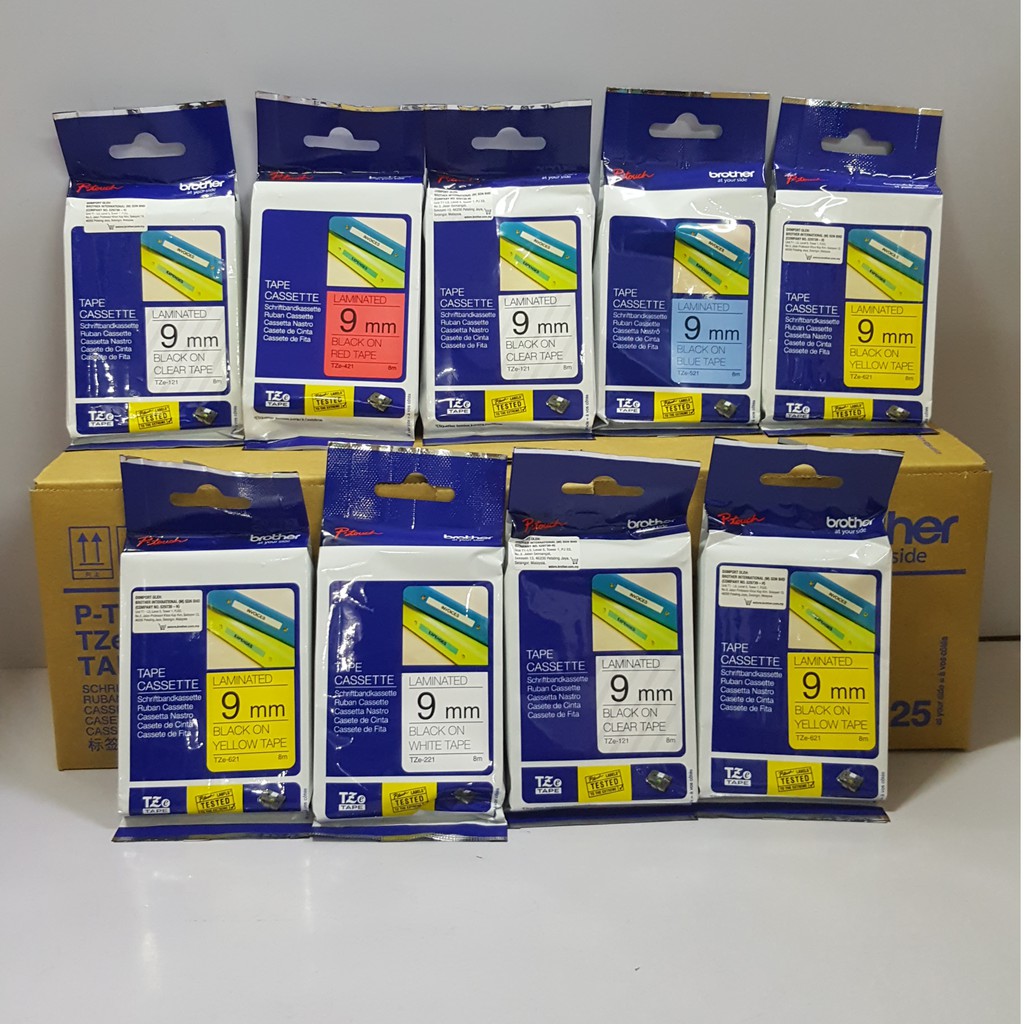 BROTHER GENUINE Laminated Label Tape TZE221 TZE231 TZE641 TZE 241 ...