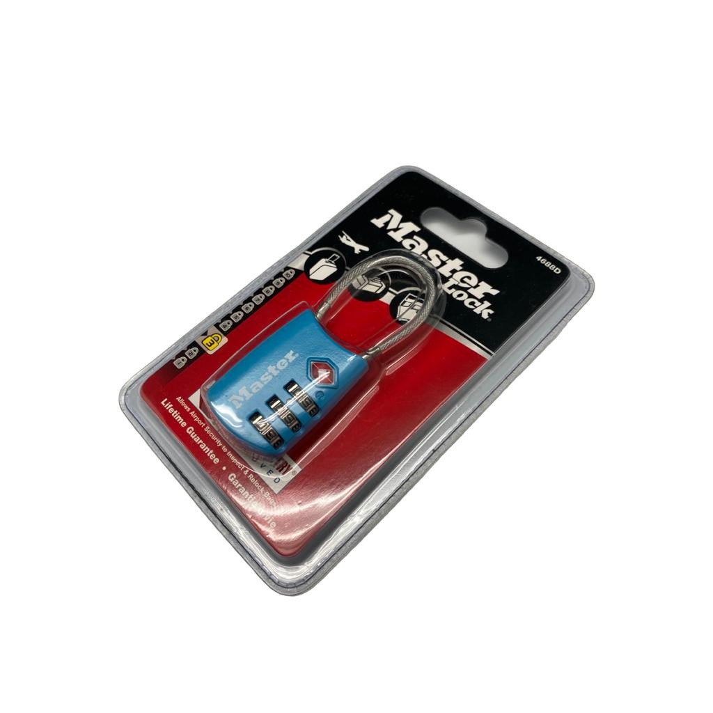 MASTER LOCK COMBINATION PADLOCK WITH FLEXIBLE STEEL CABLE RESETTABLE ...